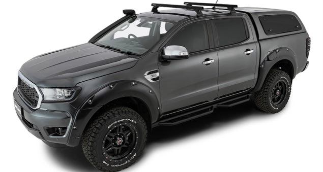 Roof racks Ford Ranger PX series / Rhinorack Heavy Duty 2 bar track mo ...